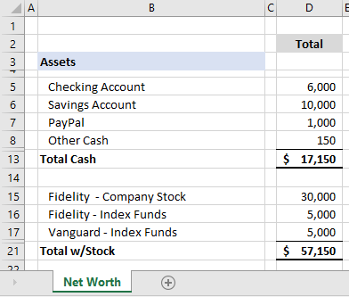How to Create a Net Worth Spreadsheet | Young Adult Money